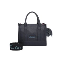 Henkeltasche Fritzi aus Preussen "Eco Square", Damen, Gr. B/H/T: 9cm x 21cm x 26cm, blau (dunkelblau), unifarben, Taschen, aus veganen und recycelten Materialien