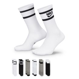 Funktionssocken Nike "Y NK ED CSH CREW 6P - 144 GFX2", M&auml;dchen, Gr. S (34/37), schwarz, wei&szlig;, grau, Obermaterial: 66% Baumwolle, 29% Polyester, 4% Elasthan, 1% Nylon, Socken