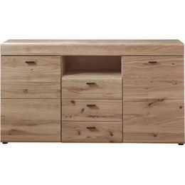 Sideboard Wohnconcept "Malaga Sideborad, 160x88x42 (BxHxT)", altesche, old artisan, B:160cm H:88cm T:42cm, Holzwerkstoff, Massivholz, Metall, Sideboards, Sideboard, Front Massivholz, 2 t&uuml;rig, 3 Schubladen, Softclose