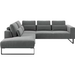 Ecksofa Musterring "JUSTB PM100, stilvoller Lounge-Komfort von Musterring", grau, B:268cm H:88cm T:232cm, 100% Polyester, Sofas, Ecksofa, Kollektion Bettina Zimmermann, optionaler Sitzvorzug & Fu&szlig;-Auswahl