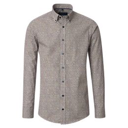 Langarmhemd Casamoda "Casamoda Freizeithemd Print", Herren, Gr. L, Normalgr&ouml;&szlig;en, gr&uuml;n, 100% Baumwolle, bedruckt, comfort fit, Hemden