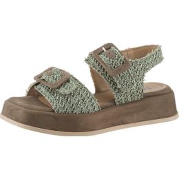 Heine Damen Sandalette mit Plateausohle khaki-oliv Gr&ouml;&szlig;e 36