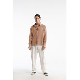 &Uuml;bergro&szlig;es Button-Down Langarmhemd