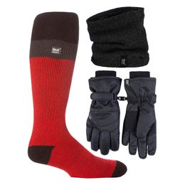 Heat Holders Herren Ski Set: Halsw&auml;rmer, Handschuhe & Thermo-Ski-Socken Winterbekleidung