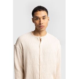 Texturiertes Langarm-Shirt mit Rundhalsausschnitt