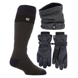 Heat Holders Herren Ski Set: Nackenw&auml;rmer, Handschuhe & Thermo-Ski-Socken Winterbekleidung
