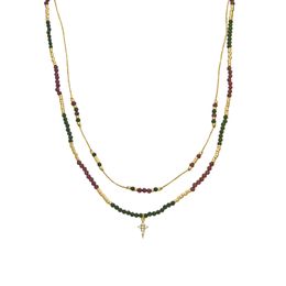 Luxenter Halskette aus 925 Sterling Silber und 18k Gold Finish Brillant Zirkonia - Holis