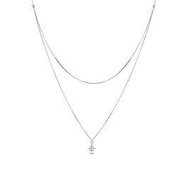 Luxenter Halskette aus 925 Sterlingsilber mit rhodiniertem Brillant Zirkonia - Lialt