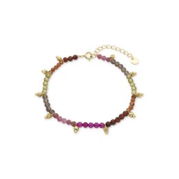 Luxenter 925 Sterling Silber Armband mit mehrfarbigem Kristall in 18K Gelbgold - Noi