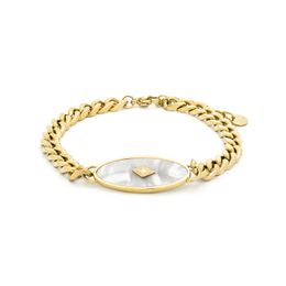 Luxenter Armband aus wei&szlig;em Perlmutt in 18k Gelbgold - Anleh