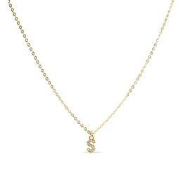 Luxenter Halskette mit gl&auml;nzendem Zirkonia 18k Gold-Finish - Alphabet