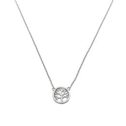 Luxenter Halskette, Lebensbaum aus 925er Sterlingsilber und rhodiniertem, gl&auml;nzendem Zirkonia