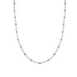 Luxenter 925 Sterlingsilber- und Aquamarin-Zirkonia-Halskette mit Rhodiumfinish &ndash; Deli