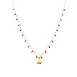 Luxenter Halskette aus 925er Sterlingsilber mit rotem Kristall in 18K Gelbgold - Erilah