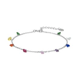 Luxenter 925 Sterling Silber Armband mit mehrfarbigen rhodinierten Zirkonia - Rolcon