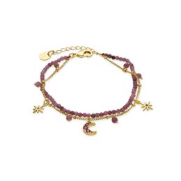 Luxenter Armband mit rosafarbenem Kristall, 18k vergoldet - Ethal