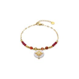 Luxenter Armband aus wei&szlig;em Perlmutt in 18k Gelbgold - Zador