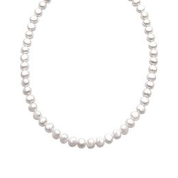 Luxenter Halskette aus 925er Sterlingsilber mit wei&szlig;er Perle in 18K Gelbgold - Kipepeo
