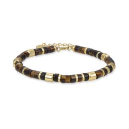 Luxenter Sterling Silber 925 Armband mit Tigerauge in 18K Gelbgold - Ihun