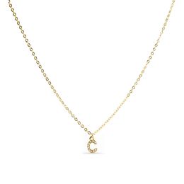Luxenter Halskette mit gl&auml;nzendem Zirkonia 18k Gold-Finish - Alphabet