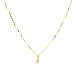 Luxenter Halskette mit gl&auml;nzendem Zirkonia 18k Gold-Finish - Alphabet