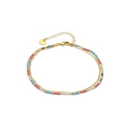 Luxenter-Armband aus Metalllegierung und rosa Kristall in 18-karat-Gelbgold - Zasau