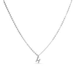 Luxenter Halskette mit gl&auml;nzenden Zirkonia in Silber - Alphabet