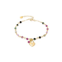 Luxenter 925 Sterling Silber Armband mit mehrfarbigem Kristall in 18K Gelbgold - Dagni
