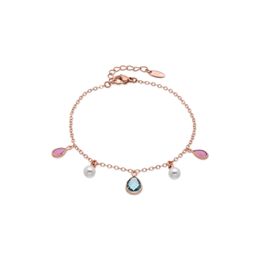 Luxenter-Armband aus Metalllegierung und wei&szlig;er Perlmutt, gefertigt in 18-karat-Ros&eacute;gold &ndash; Cainhtsi
