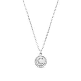 Luxenter Rhodium plattierte Brillant-Zirkonia Halskette - Alphabet
