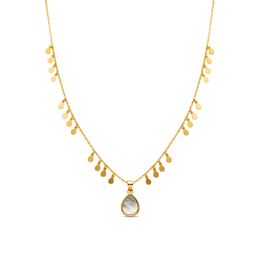 Luxenter Halskette aus wei&szlig;em Perlmutt in 18 Karat Gelbgold - Lain