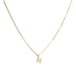 Luxenter Halskette mit gl&auml;nzendem Zirkonia 18k Gold-Finish - Alphabet