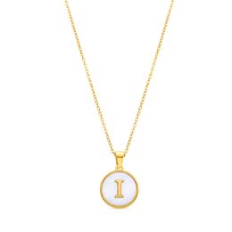 Luxenter-Halskette aus wei&szlig;em Perlmutt in 18 Karat Gelbgold - Alphabet