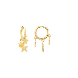 Luxenter 18K Gelbgold plattierte Brillant Zirkonia Ohrringe - Star