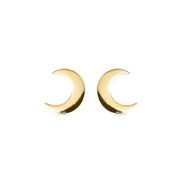 Ama Silber und Gold Halbmond-Ohrringe.
