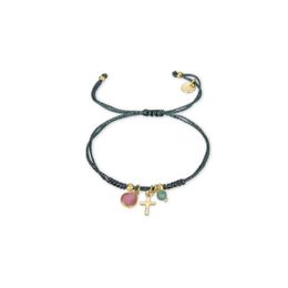 Luxenter Armband aus 925er Sterlingsilber mit rosafarbenen Zirkonen in 18K Gelbgold - Yazu