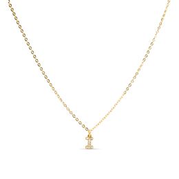 Luxenter Halskette mit gl&auml;nzendem Zirkonia 18k Gold-Finish - Alphabet