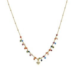 Luxenter Multicolor Kristall-Halskette aus 18K Gelbgold - Lision