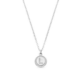 Luxenter Rhodium plattierte Brillant-Zirkonia Halskette - Alphabet