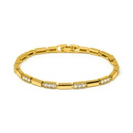 Luxenter Armband aus funkelnden Zirkonia mit 18 Karat Gelbgold-Finish &ndash; Tavli