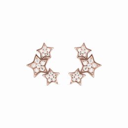 Luxenter Familienohrringe aus 925er Sterlingsilber mit gl&auml;nzendem 18K Ros&eacute;gold-Finish und Zirkonia
