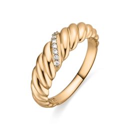 Luxenter Ring mit 18 Karat Gelbgold-Finish und funkelnden Zirkonia-Steinen &ndash; Bododo