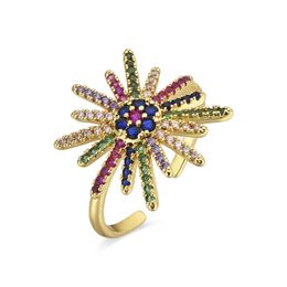 Luxenter Ring mit Multicolour Zirkonia 18k Gold Finish - Daob