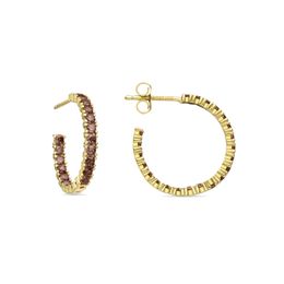 Luxenter Ohrringe aus 925er Sterlingsilber mit braunen Zirkonen in 18K Gelbgold - Iotha