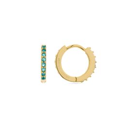 Luxenter Ohrringe aus 925er Sterlingsilber mit hellgr&uuml;nem Hydrothermalquarz in 18K Gelbgold - Valarys