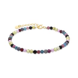 Luxenter Sterling Silber 925 Armband mit Multicolour Turmalin in 18K Gelbgold - Salblai