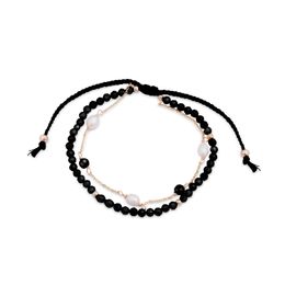 Luxenter Armreif aus einer Metalllegierung und hydrothermalem Quarz Onyx mit 18K vergoldetem Finish