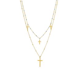 Luxenter blauer Kristall Halskette aus 18k Gelbgold - Lidriel
