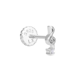 Luxenter 925 Sterling Silber Piercing mit rhodiniertem Brillant Zirkonia - Tiha