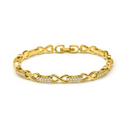 Luxenter Armband mit funkelnden Zirkonia-Steinen, 18 Karat Gelbgold-Finish &ndash; Raak